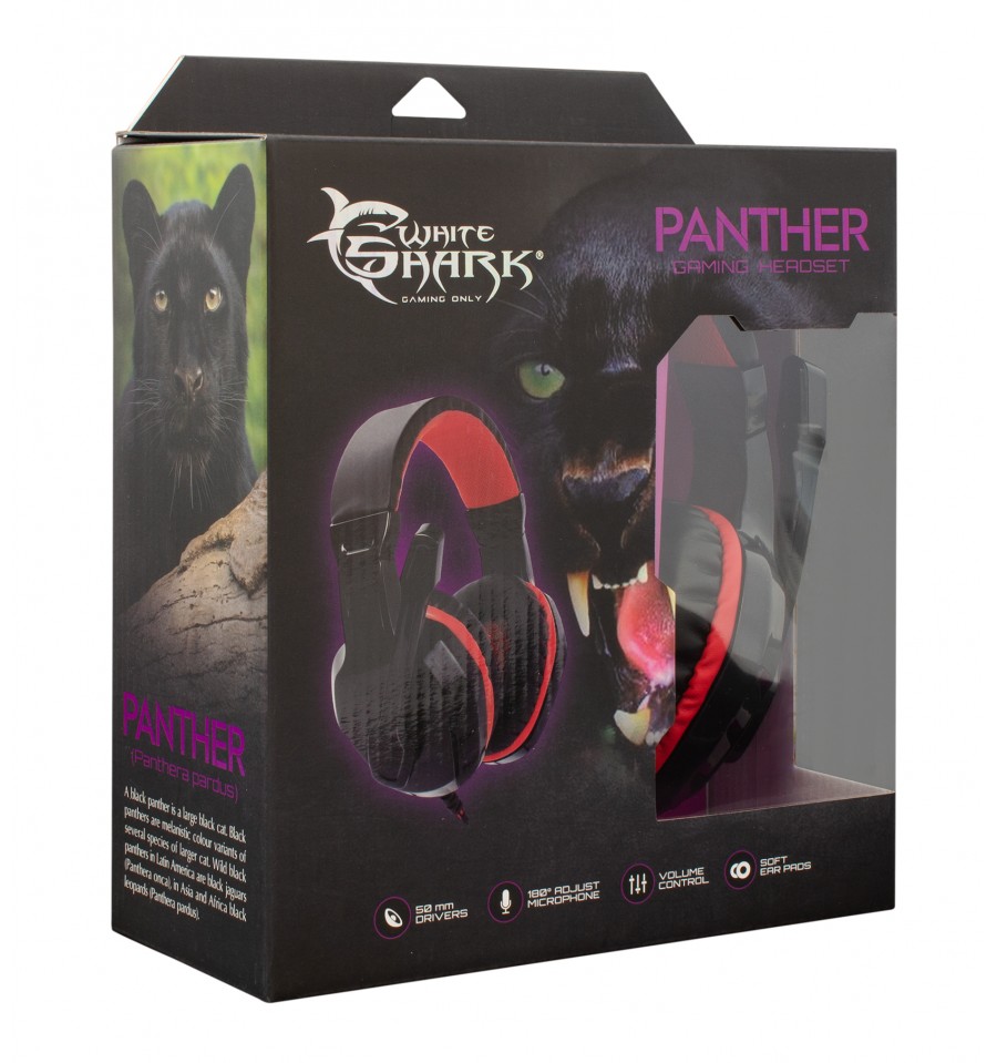 Cuffie Gaming Con Microfono Panther Nero Rosso Ghs 1641 Icsb Ghs1641br